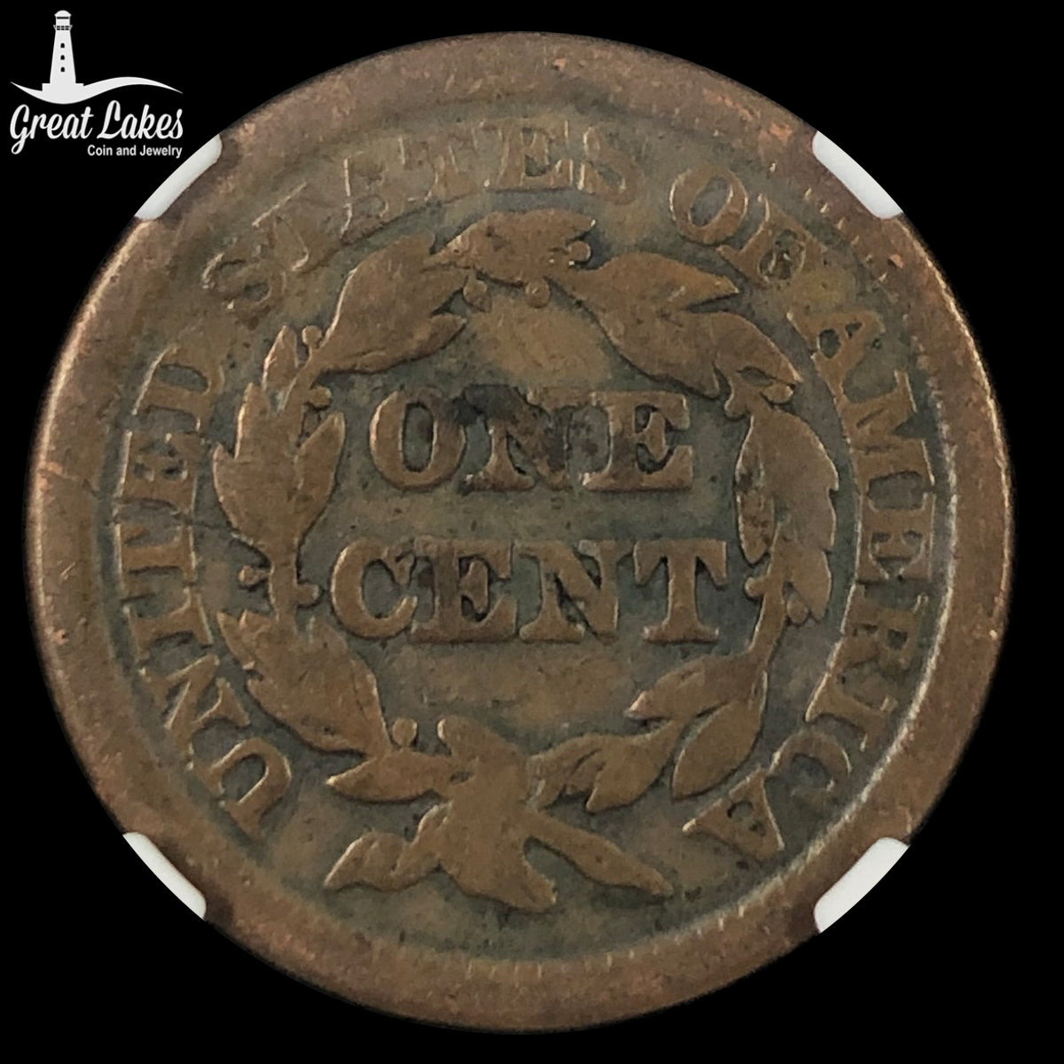 1848 Braided Hair Large Cent (F) - Great Lakes Coin