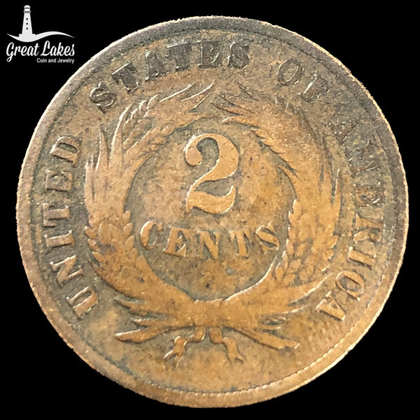 1868 Two Cent Piece (F) - Great Lakes Coin