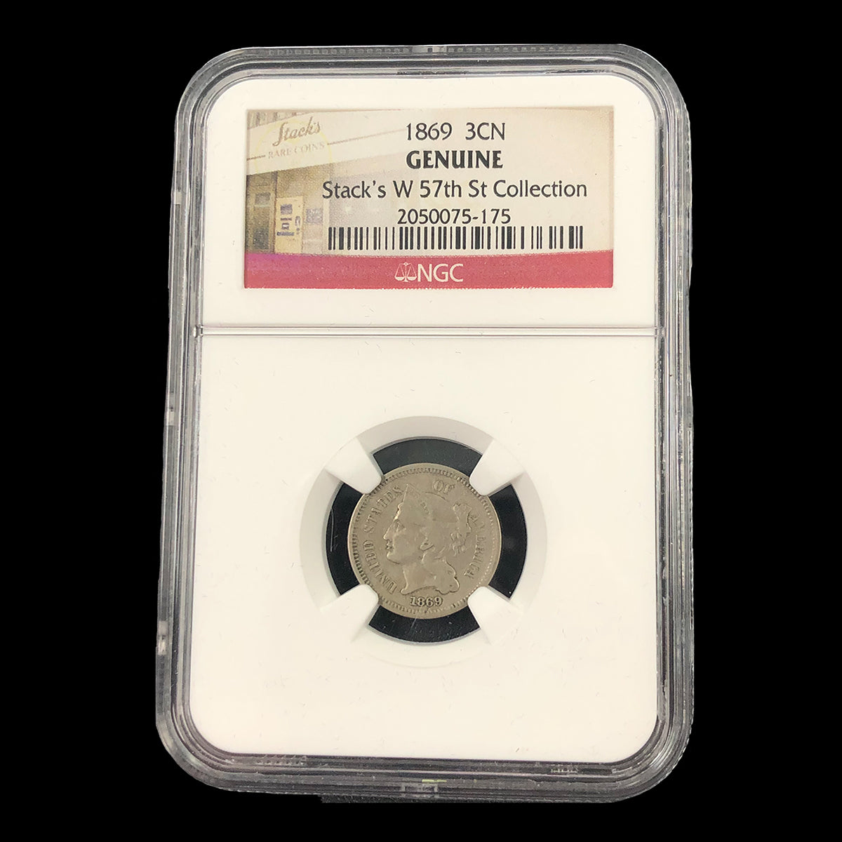 1869 Three Cent Nickel (VF) - Great Lakes Coin