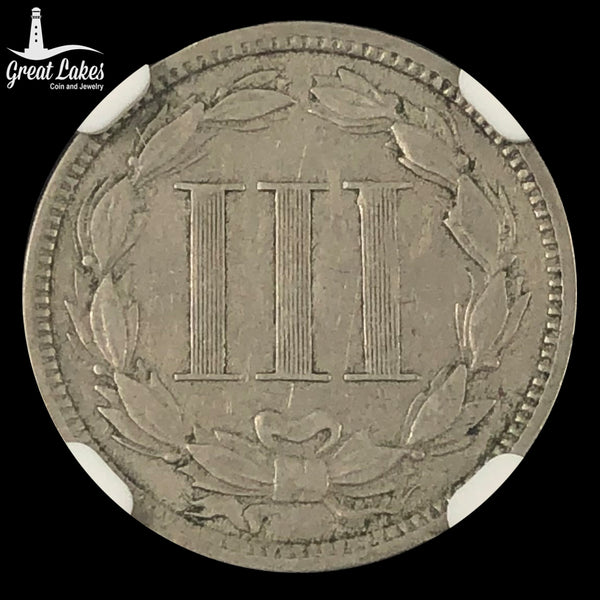 1869 Three Cent Nickel (VF) - Great Lakes Coin