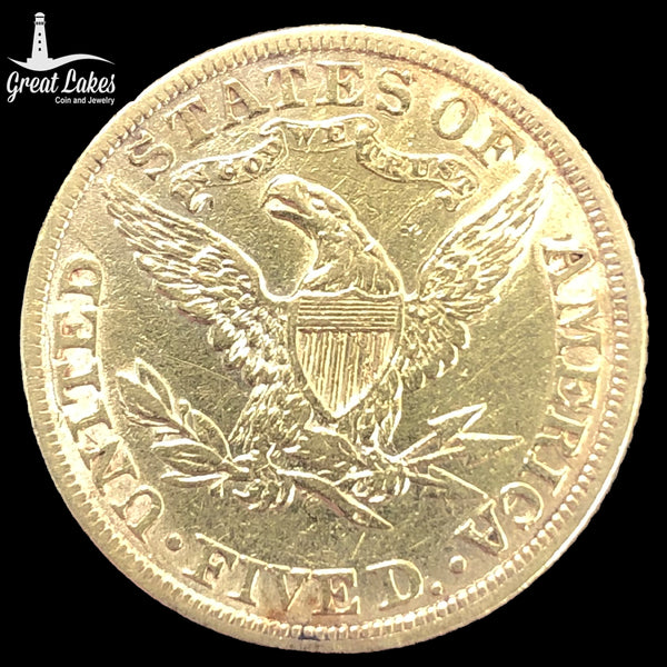 1882 $5 Liberty Gold Half Eagle (Low Premium) - Great Lakes Coin