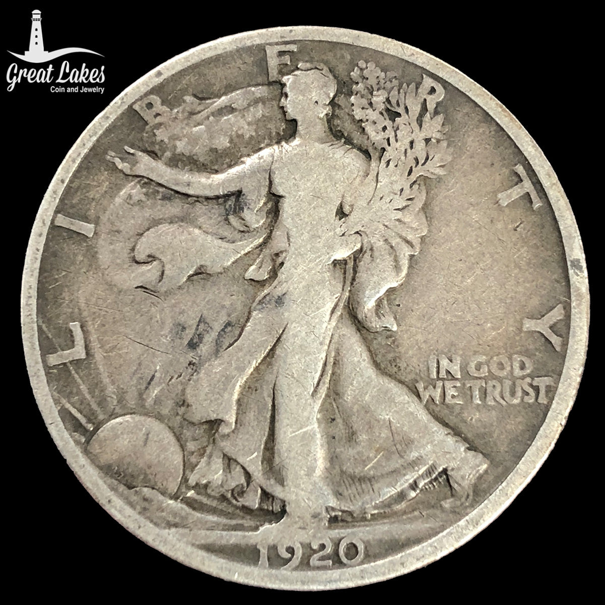 1920-S Walking Liberty Half Dollar (VG) - Great Lakes Coin