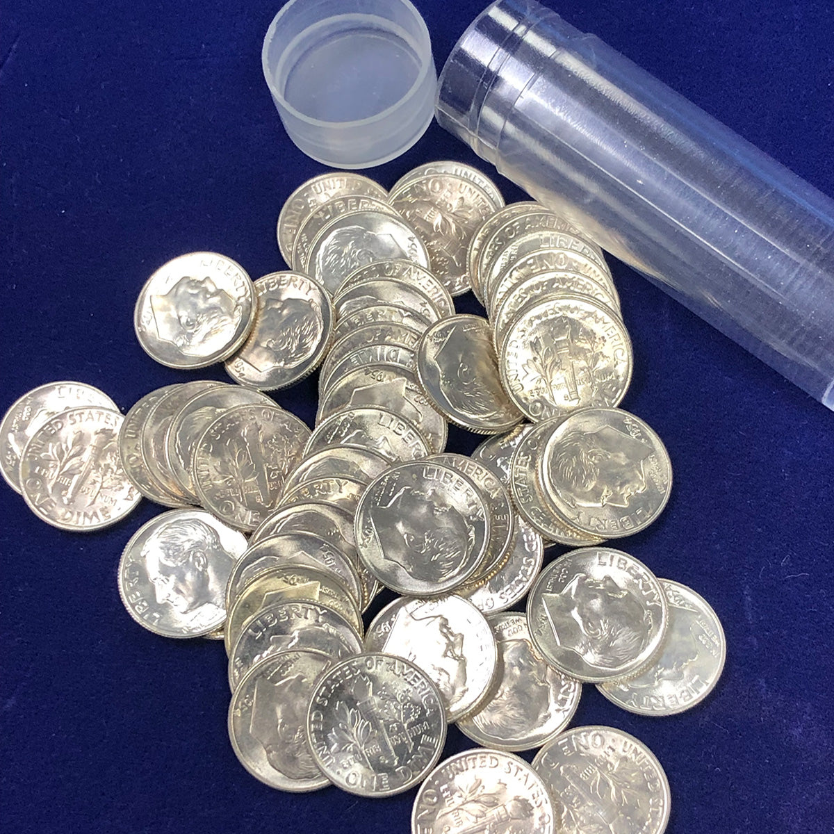 1954-S BU Roosevelt Dime Roll - Great Lakes Coin