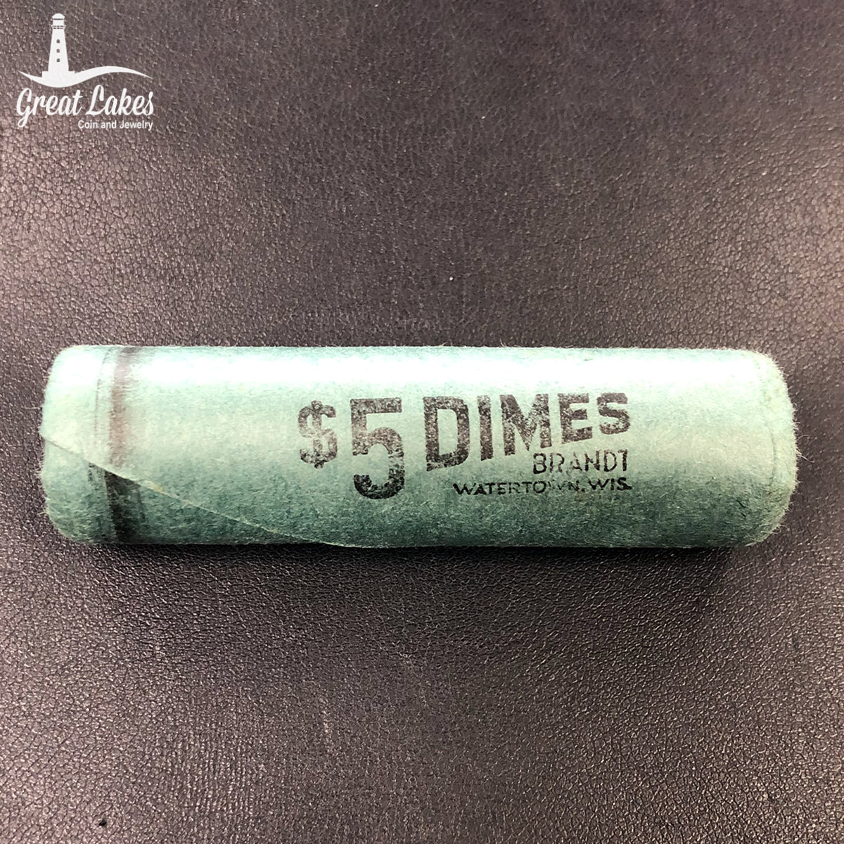 1963 Original Bank Wrapped Roosevelt Dime Roll (BU) - Great Lakes Coin