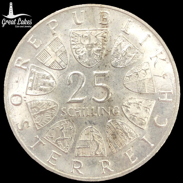 1967 Austria 25 Schilling Maria Theresa - Great Lakes Coin