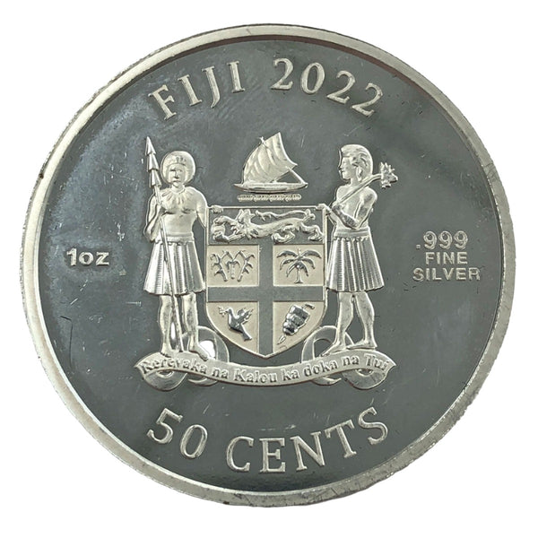 Fiji 2022 Colorized 1 oz Silver Dog Coin - Great Lakes Coin