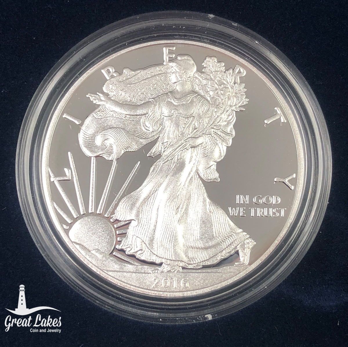 2016 Proof American Silver Eagle (With Box & CoA) - Great Lakes Coin