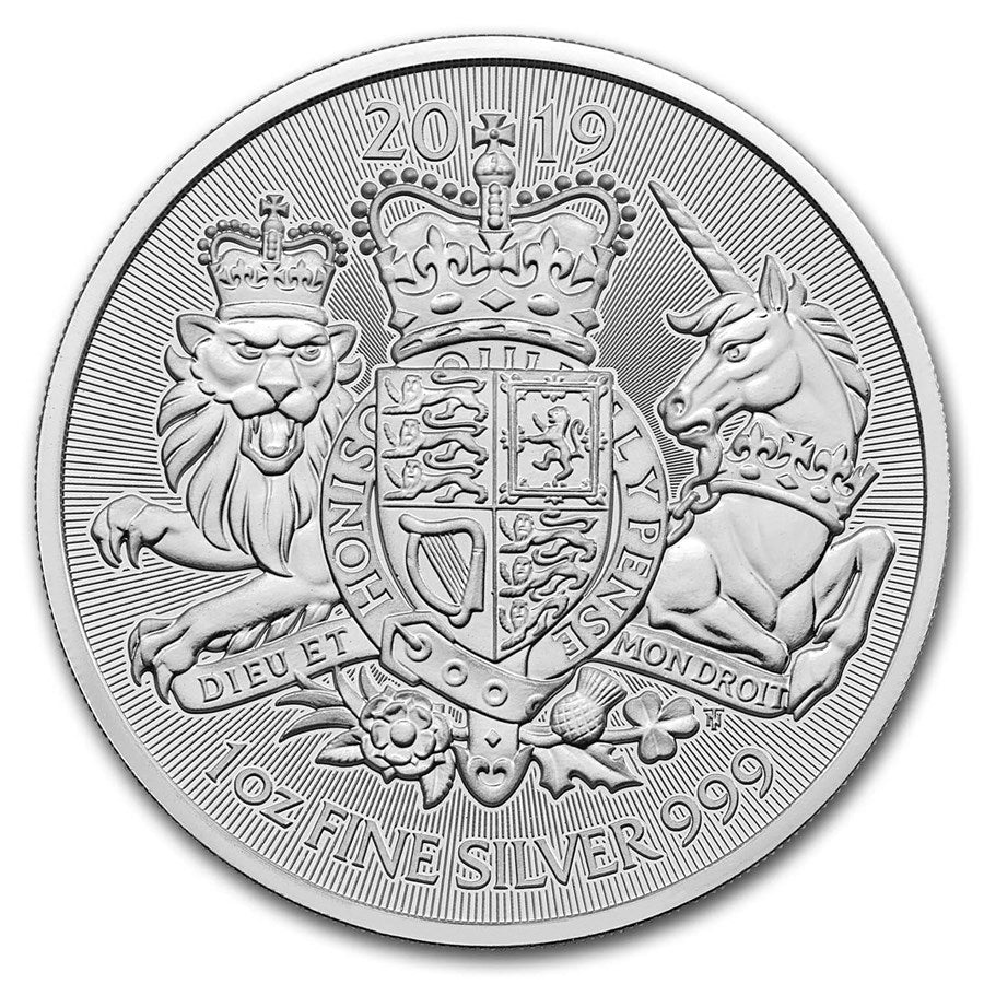 Tube of 2019 British 1 oz Silver Royal Arms - Great Lakes Coin