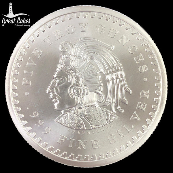 Aztec Calendar 5 oz Silver Round (Secondary Market) - Great Lakes Coin