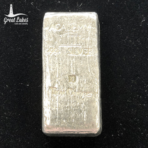 Vintage Academy 10 oz Silver Bar - Great Lakes Coin