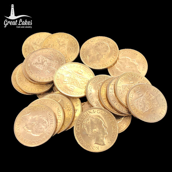 Netherlands Gold 10 Gulden (AU / Better) - Great Lakes Coin