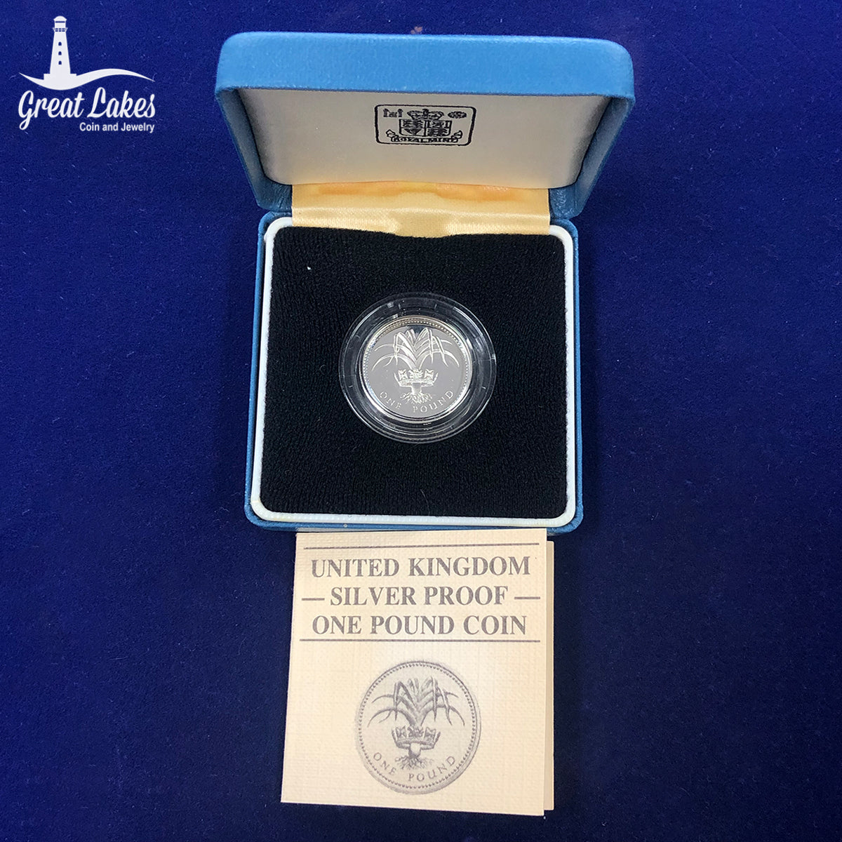 United Kingdom Proof One Pound Coin (With Box & CoA) - Great Lakes Coin