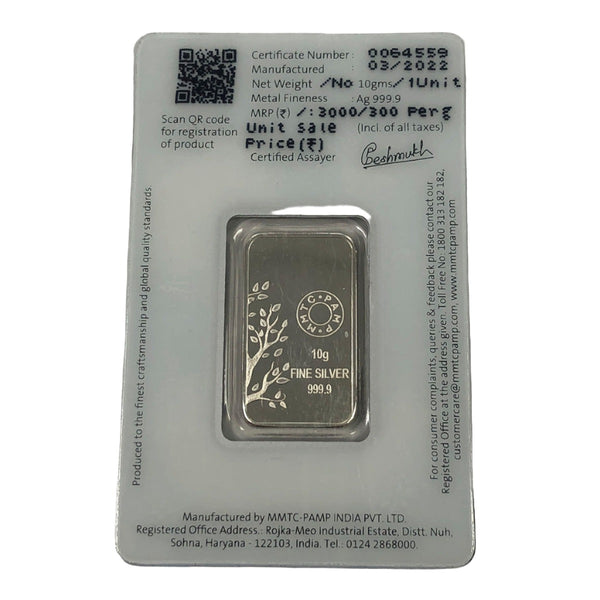 Pamp 10 g Tree of Life Bar (Secondary) (In Assay) - Great Lakes Coin