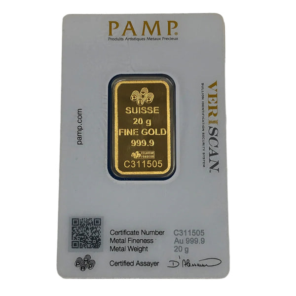Pamp Suisse Lady Fortuna 20 g Gold Bar (Secondary) - Great Lakes Coin