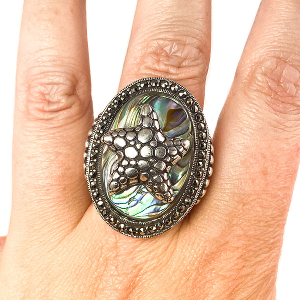 Silver & Abalone Starfish Ring - Great Lakes Coin