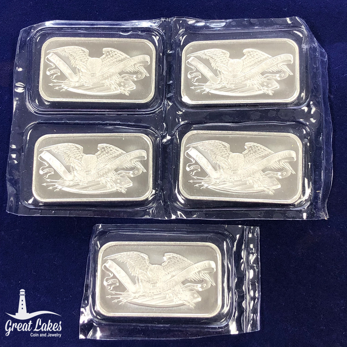 SilverTowne Mint 1 oz Silver Retro Eagle Bar (Secondary Market) - Great ...