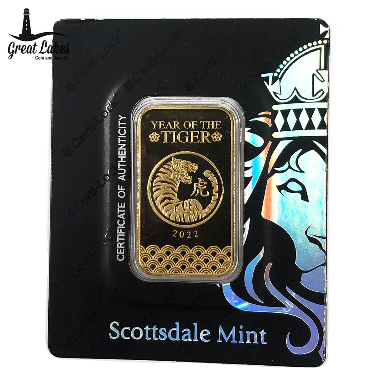 Scottsdale Mint 2022 Year of the Tiger 1 oz Gold Bar (Secondary Market ...