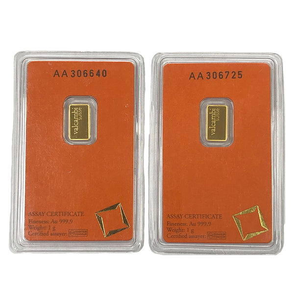 Valcambi 1 g Gold Bar (In Assay) (Secondary) - Great Lakes Coin