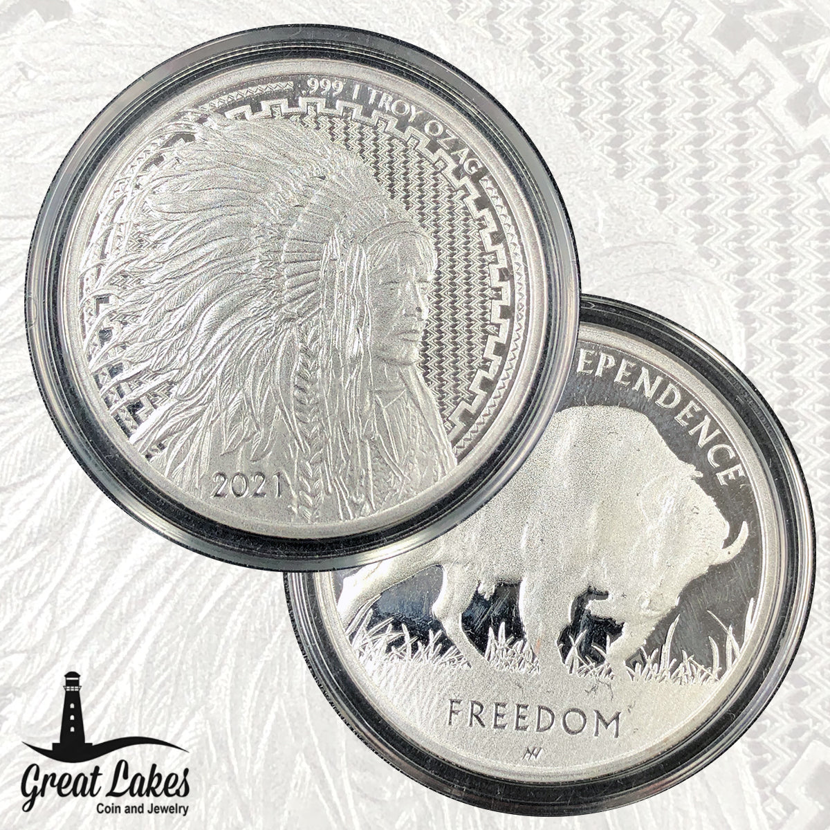 Asahi 1 oz Liberty Trade Buffalo Silver Round - Great Lakes Coin