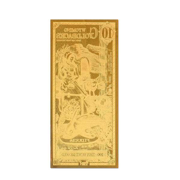 10 Wyoming Goldback Gold Note - Great Lakes Coin