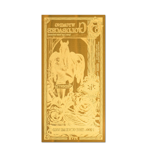 5 Wyoming Goldback Gold Note - Great Lakes Coin